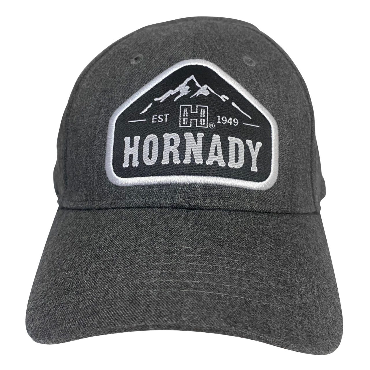 Hornady twill H logo cap in grey and red