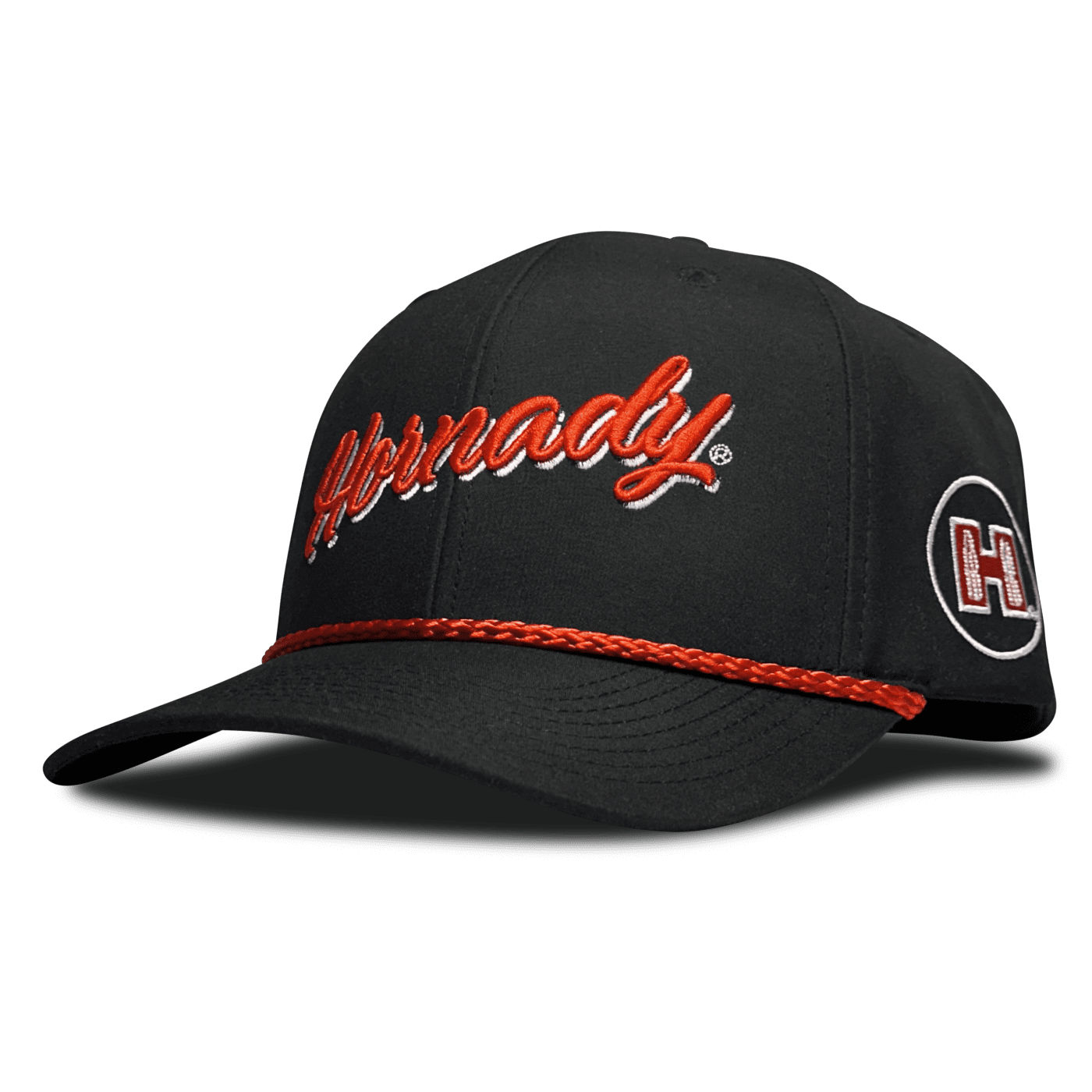 Hornady twill H logo cap in grey and red