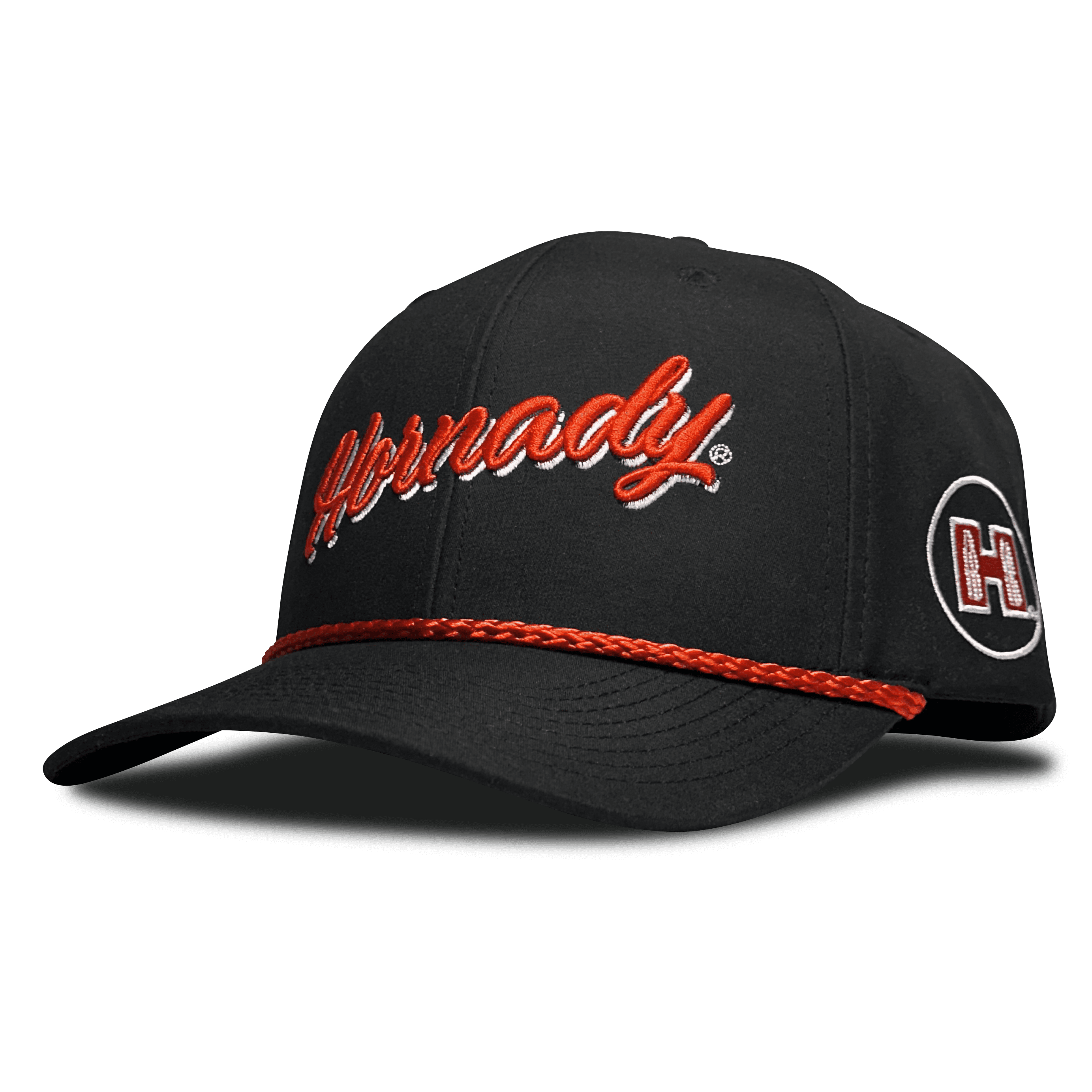 Hornady twill H logo cap in grey and red