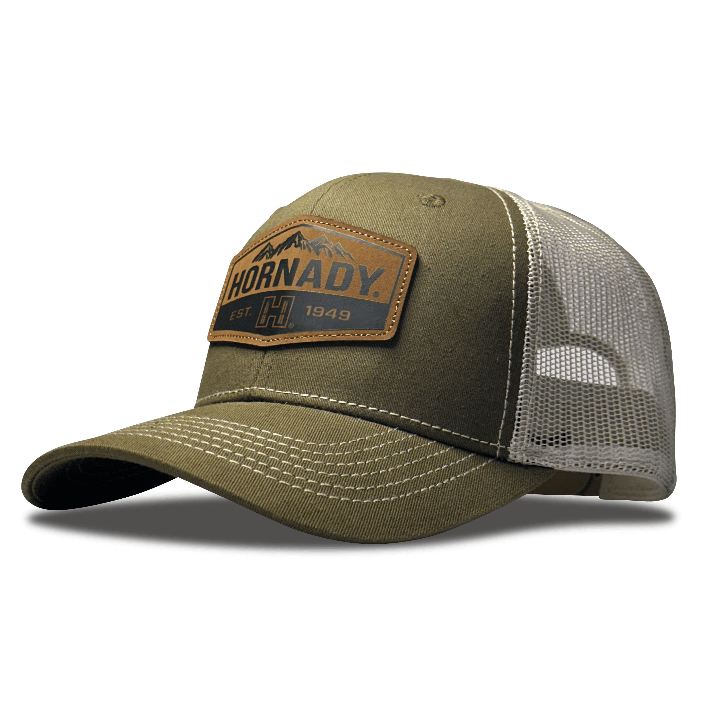 Hornady twill H logo cap in grey and red